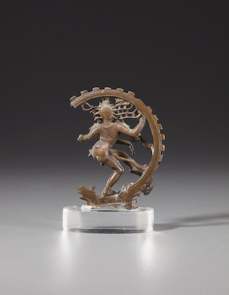Bonhams : A copper alloy votive figurine of Shiva Nataraja South India ...