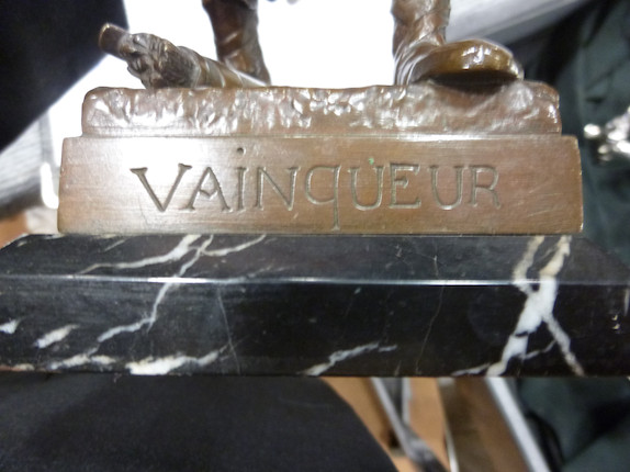 Bonhams : A patinated bronze sculpture Le Vainqueur after a model by ...