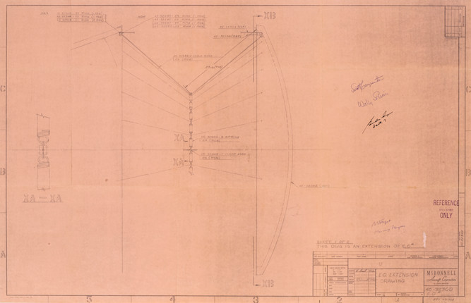 Bonhams : MERCURY HEAT SHIELD DRAWING BLUEPRINTSIGNED. E. O. Extension ...