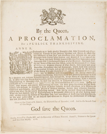 Bonhams : MARLBOROUGH, FIRST DUKE OF. JOHN CHURCHILL. ANNE, QUEEN OF ...