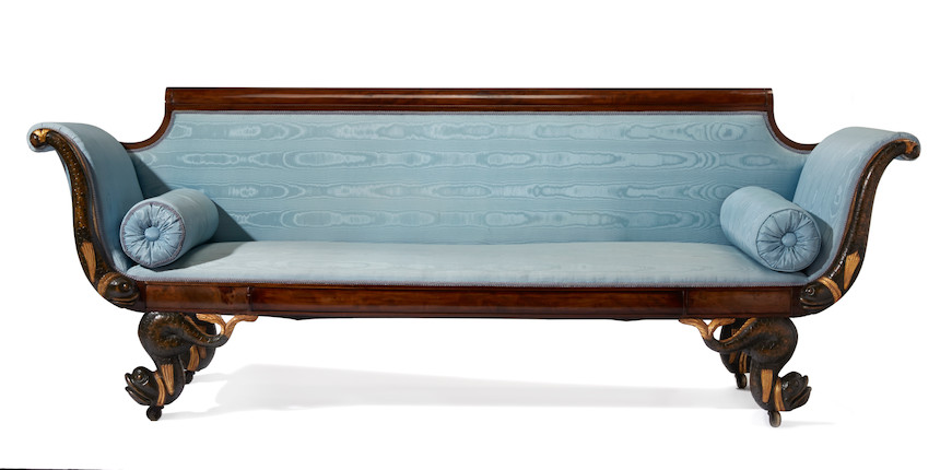 Bonhams : A Classical carved and parcel gilt mahogany dolphin sofa New ...