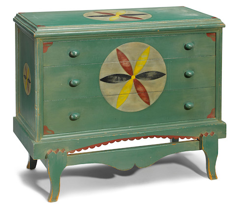 Bonhams : A Mary Colter painted wood chest of drawers manufactured by ...