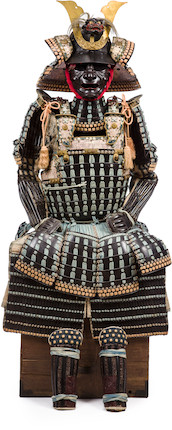 Bonhams : A black lacquer Daimyo armor with a mogami do The helmet by ...