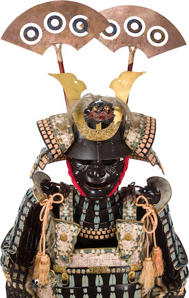 Bonhams : A black lacquer Daimyo armor with a mogami do The helmet by ...