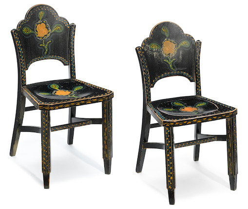 Bonhams : Two Mary Colter painted wood chairs designed circa 1929 for ...