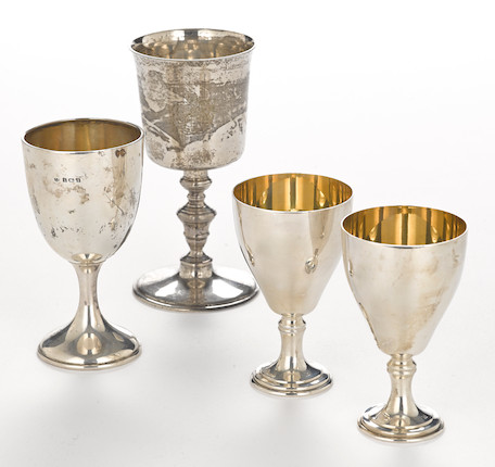 Bonhams : Four English sterling silver goblets by various makers, 20th ...