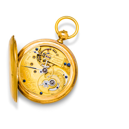 Bonhams : E. Howard & Co. A fine 18K gold hunter cased watch with ...