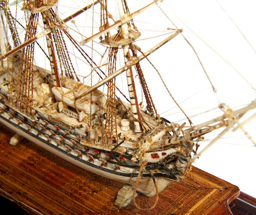 Bonhams : A Napoleonic prisoner-of-war bone model of a 110-gun 1st rate ...