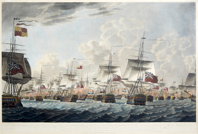 Bonhams : A pair of prints relating to the Battle of Camperdown Various ...