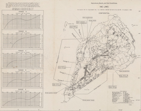 Bonhams : Iwo Jima Reconnaissance Maps, 1944-1945 Various sizes 3