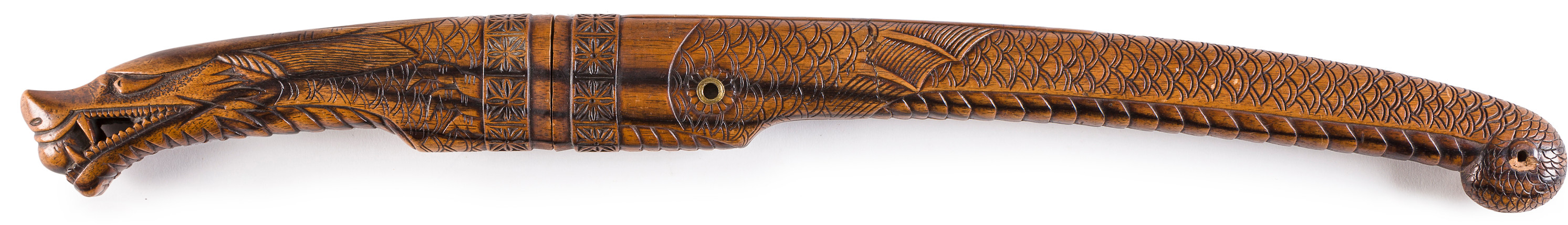 Bonhams : Captured Japanese Stabbing Sword with Carved Wooden Scabbard ...