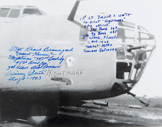 Bonhams : Ploesti Raid Photographs, signed by the pilots, August 1943 8 ...
