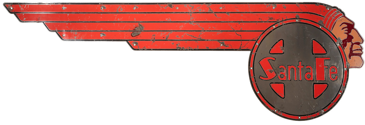 Bonhams : RAILROADIANA. Santa Fe Super Chief side panel, 1948, painted ...