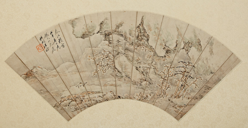 Bonhams : Wang Fang (1799-1877) and Ren Yu (1853-1901) Two Landscapes