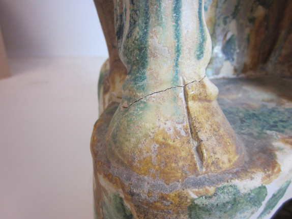 Bonhams : A sancai glazed tomb guardian, Zhenmushou Tang dynasty