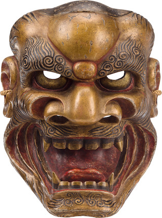 Bonhams : A Noh mask of Shishiguchi By Nagasawa Ujiharu (1912-2003)