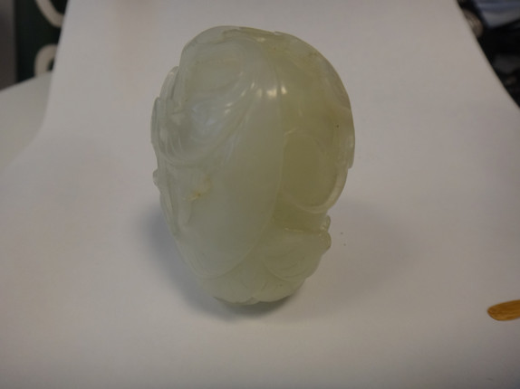 Bonhams : A white jade melon form snuff bottle 18th century