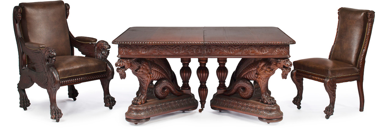 Bonhams : The important Barnes-Hiscock mansion carved mahogany dining ...