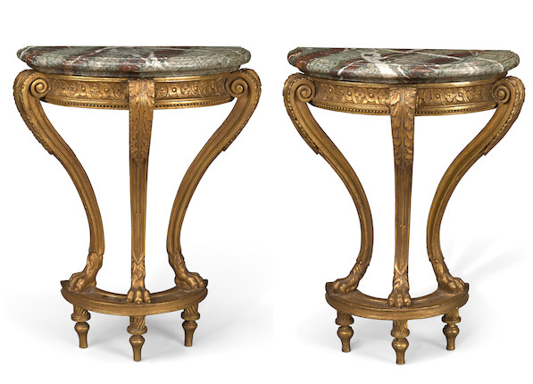 Bonhams A Pair Of Continental Neoclassical Style Giltwood Console