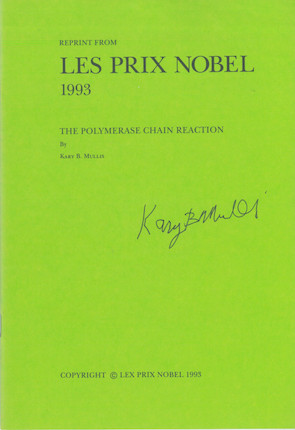 Bonhams : Dr. Kary Mullis' 1993 Nobel Prize in Chemistry, awarded to ...