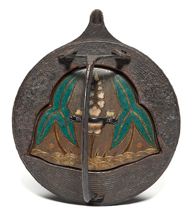 Bonhams : A CAST-IRON SAKE EWER WITH CHAMPLEVÉ-ENAMEL COVER Attributed ...