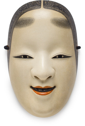 Bonhams : A mask for the Noh drama Ko omote (Young Girl) By Nagasawa ...