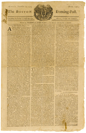 Bonhams : BOSTON TEA PARTY. ADAMS, SAMUEL. 1722-1802. The Boston ...