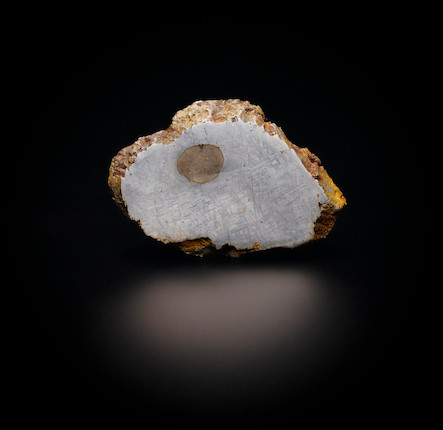 Bonhams : Muonionalusta Meteorite Slice with Troilite Inclusion