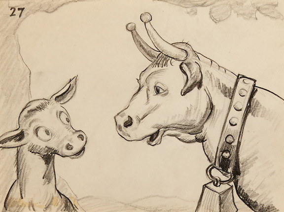 Bonhams : A storyboard drawing of Ferdinand and his mother from ...