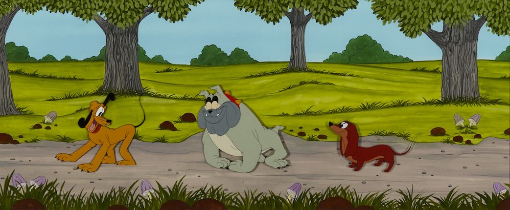 Bonhams : A celluloid of Pluto, Butch and Dinah from Pluto's Heart Throb