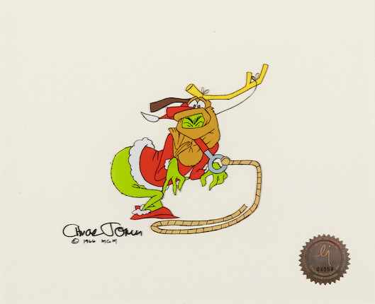 Bonhams : A celluloid of Max hugging the Grinch from The Grinch Who ...