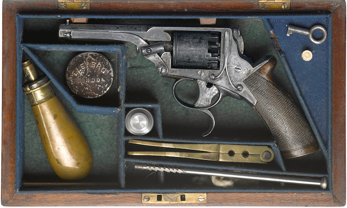 Bonhams : A cased and engraved 3rd Model Tranter's Patent self-cocking ...