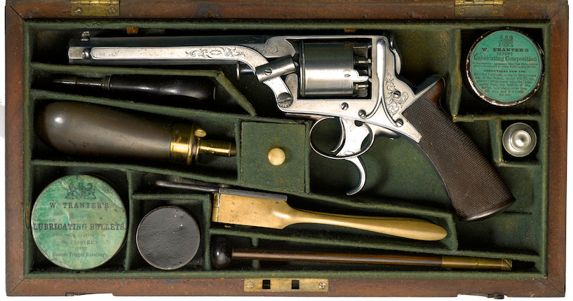Bonhams : A cased and engraved 3rd Model Tranter Patent self-cocking ...