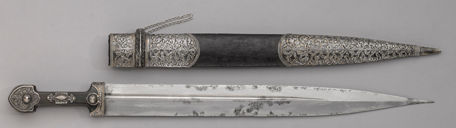 Bonhams : A silver-mounted Russian kindjal
