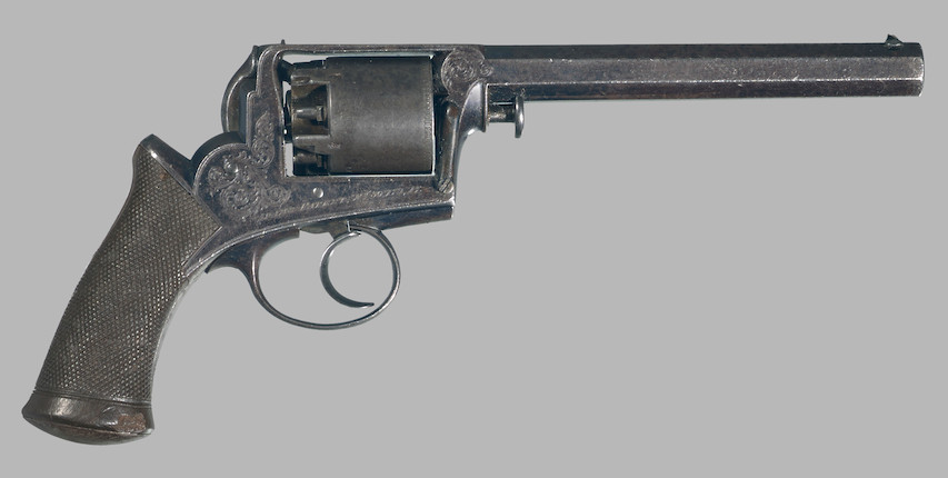 Bonhams : An engraved Adams Patent Model 1851 five-shot self-cocking ...