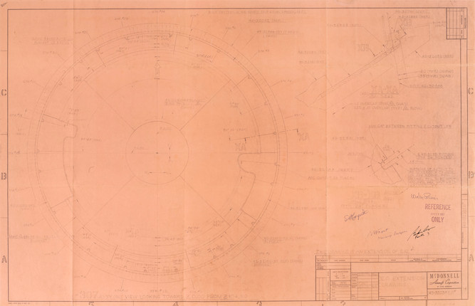 Bonhams : MERCURY HEAT SHIELD DRAWING BLUEPRINT, SIGNED SIGNATURES ...