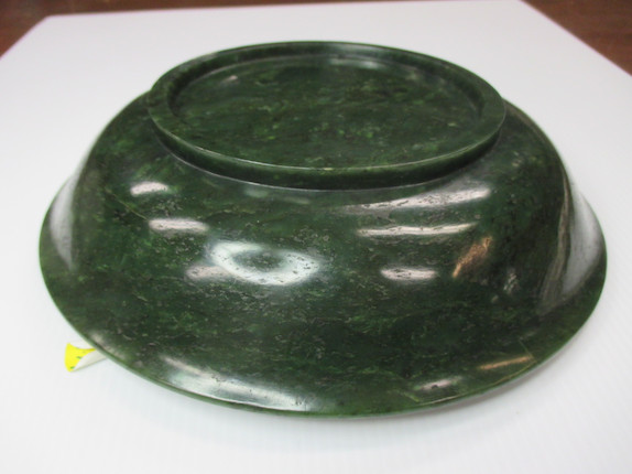 Bonhams : A spinach jade dish 18th century
