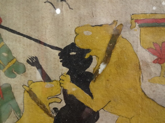 Bonhams : A Jain manuscript page and three pages from series depicting ...