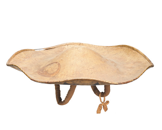 Bonhams : A lacquered bamboo jingasa (war hat) Edo period (1615-1868 ...