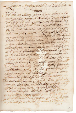 Bonhams : GALILEO GALILEI. 1564-1642. AVERANI, BENEDETTO. 1645-1707 ...