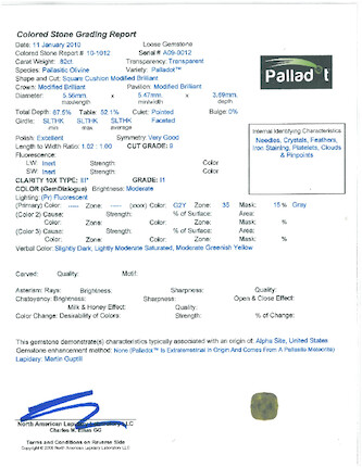 Bonhams : Extraterrestrial Olivine Peridot Faceted Admireite