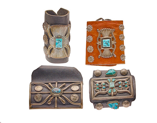 Bonhams : Four Navajo bow guards