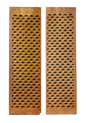 Bonhams : Two North Indian sandstone jali screens