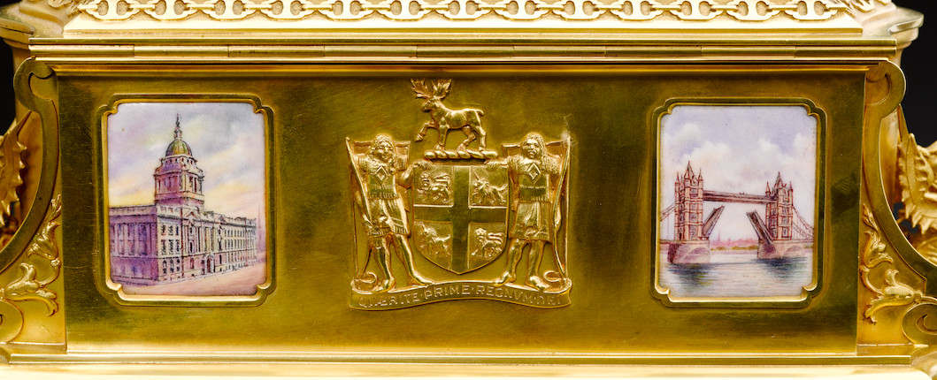 Bonhams : An Important George V 18K yellow gold London Freedom Casket by Mappin & Webb ...