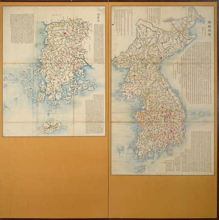 Bonhams : A ten-panel map screen of Korea Joseon Dynasty (1392-1897 ...