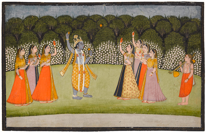 Bonhams : TWO ILLUSTRATIONS FROM A GITA GOVINDA SERIES JAIPUR, 19TH CENTURY