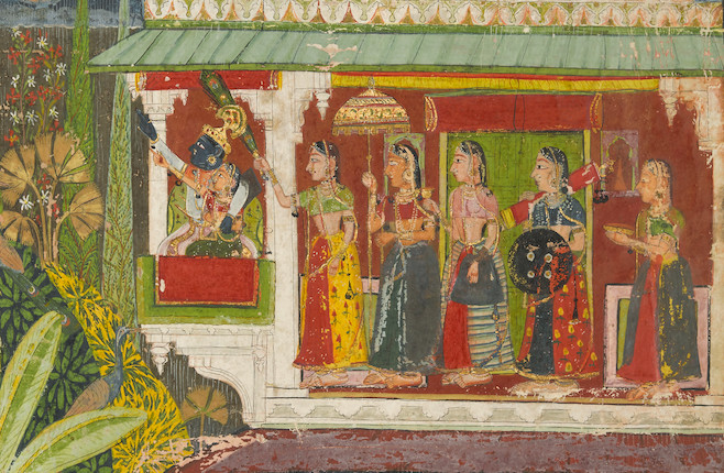 Bonhams : AN ILLUSTRATION FROM A RAGAMALA SERIES MEGHA RAGA MEWAR ...
