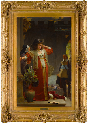 Bonhams : Marcus Stone, RA (British, 1840-1921) Bad news 36 1/4 x 22 3 ...