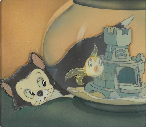 Bonhams : A celluloid of Figaro and Cleo from Pinocchio