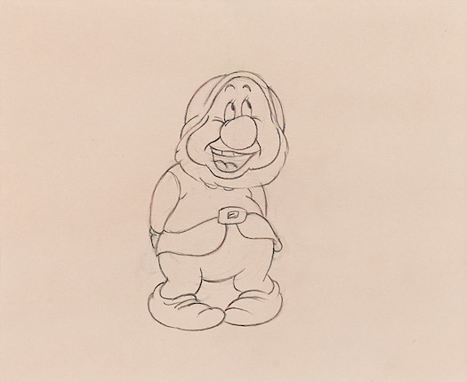 Bonhams : An animation drawing of Bashful from Snow White and the Seven ...
